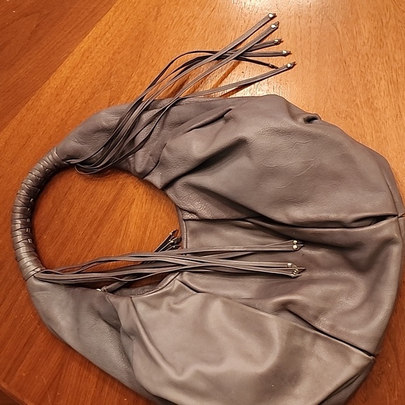 Zina Eva | Bags | Zina Eva Gray Tassled Hobo Amazing Purse Very Gently ...